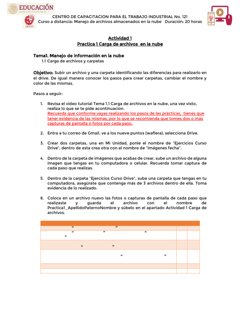 PRACTICA 1 Carga de Archivos en La Nube | PDF