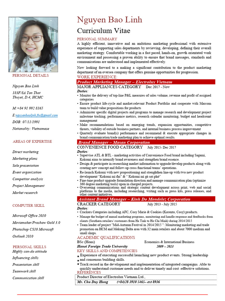 NGUYEN BAO LINH - Resume | PDF