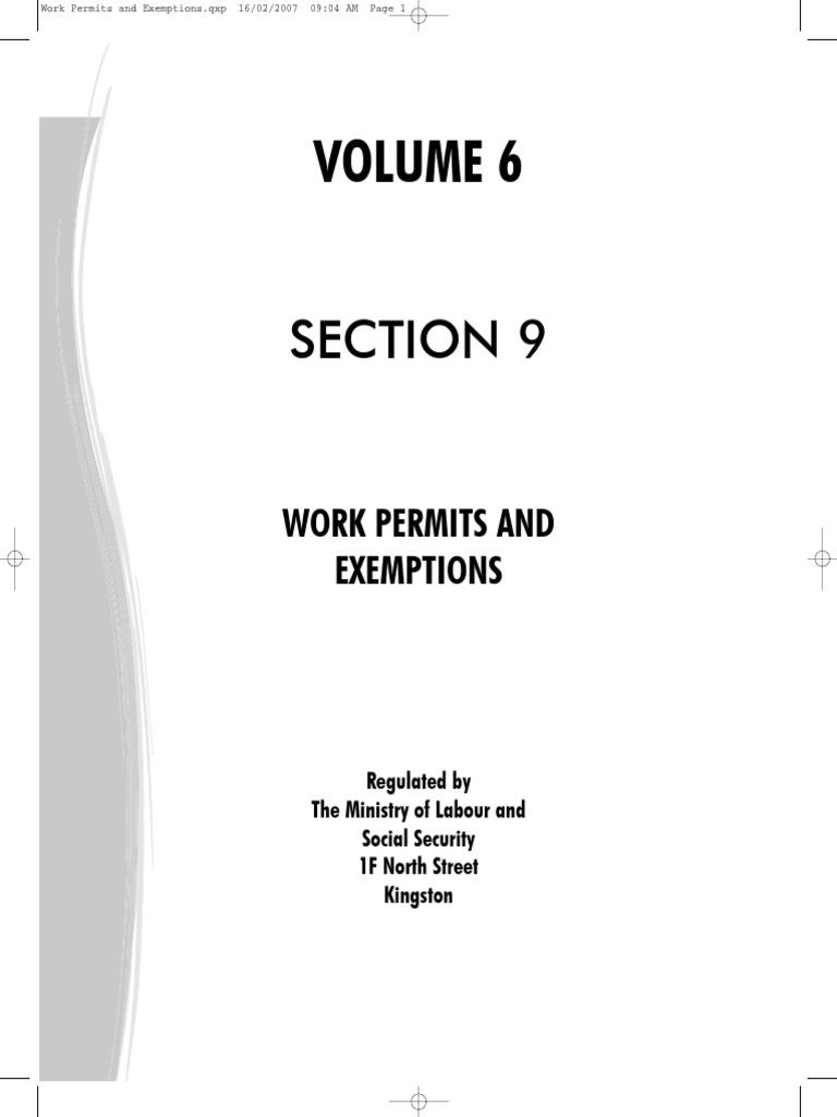 Section 9 - Work Permits & Exemptions | PDF | Birth Certificate ...