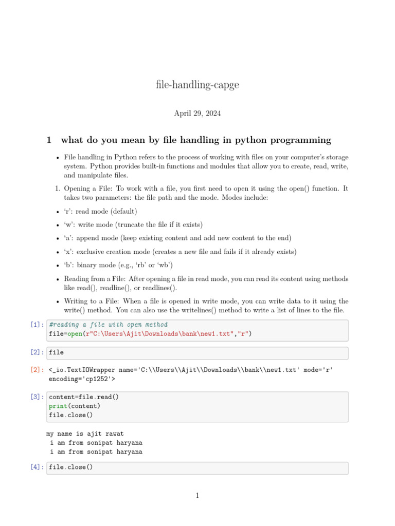 File handling | PDF