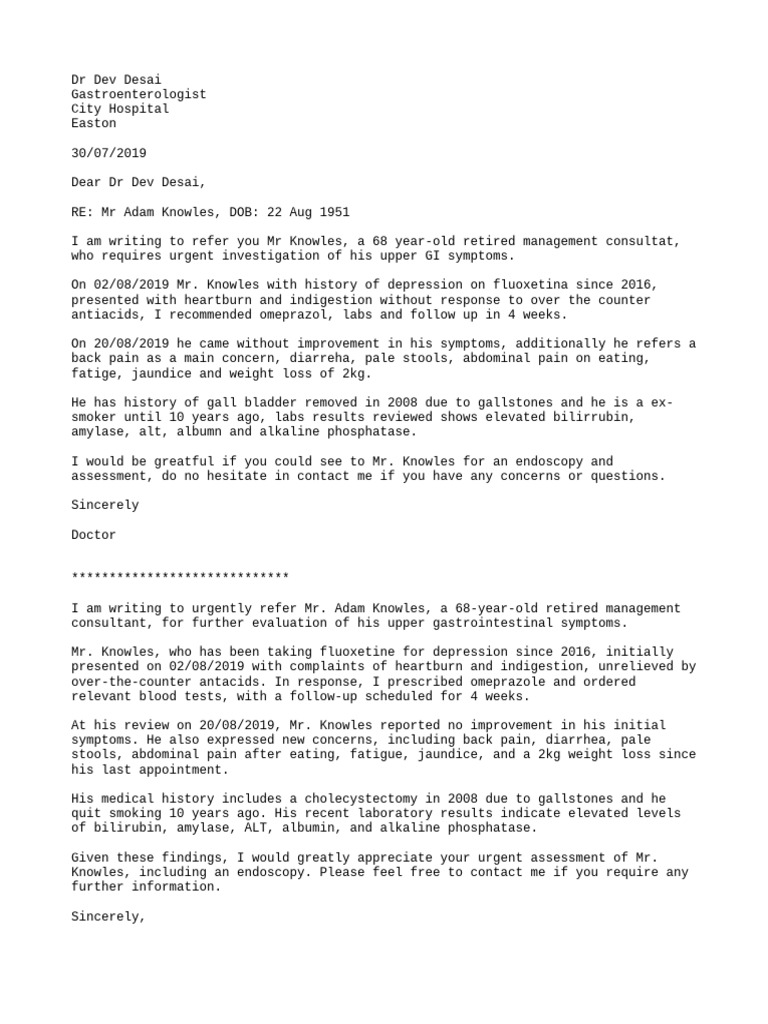 Letter 4 Oet Samples | PDF