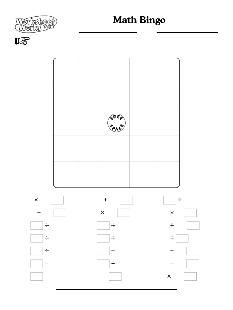WorksheetWorks_Math_Bingo_1 | PDF