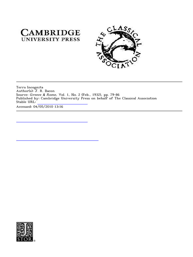 Bacon J.R. 1932, Terra Incognita | PDF