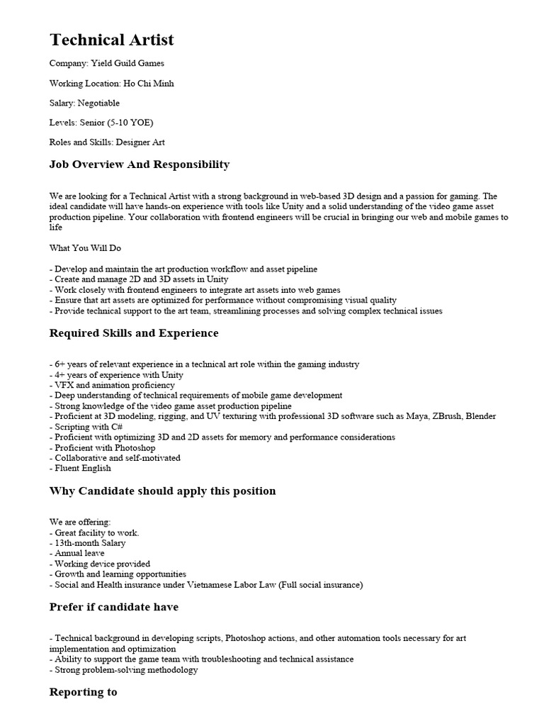 Technical Artist | PDF