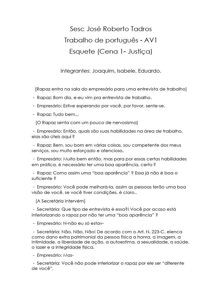 Trabalho de Português - AV1 | PDF