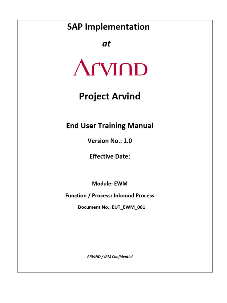 SAP - EUT - EWM - Inbound Process | PDF
