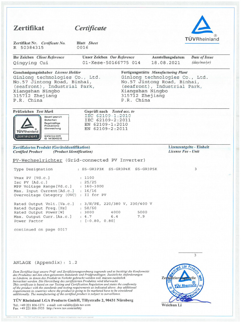 Certificado Solai 20k | PDF