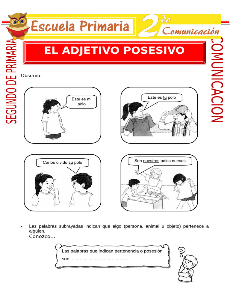 El-Adjetivo-Posesivo-para-Segundo-de-Primaria | PDF