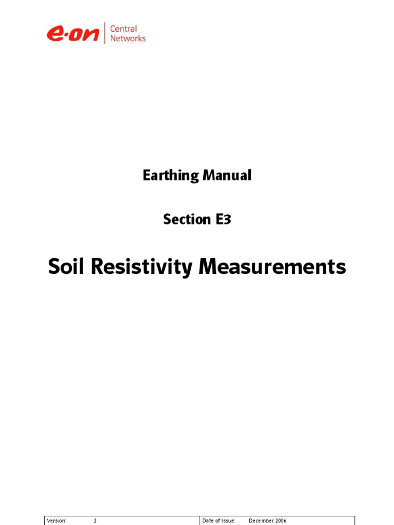 Manual Soil Resistivity Wenner Method | PDF | Electrical Engineering ...