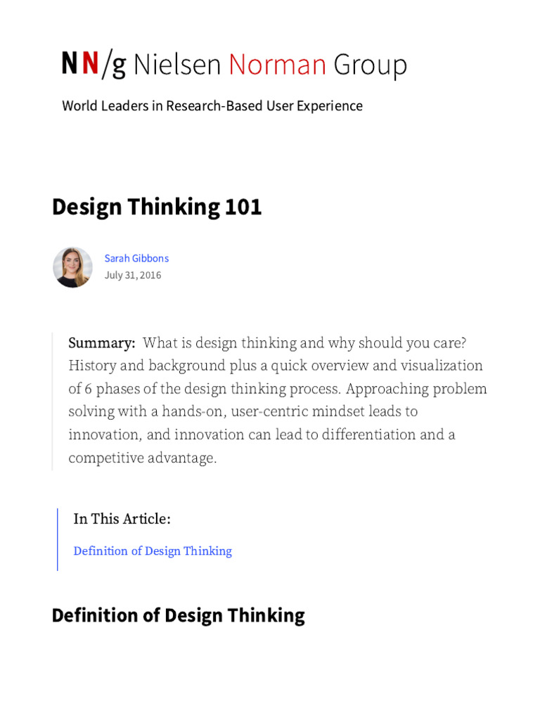 Design Thinking 101 | PDF