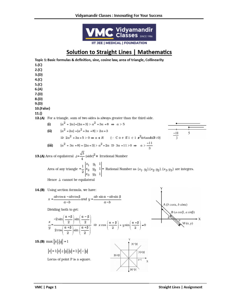 Straight Lines Coe Assignment Solutions Pdf 