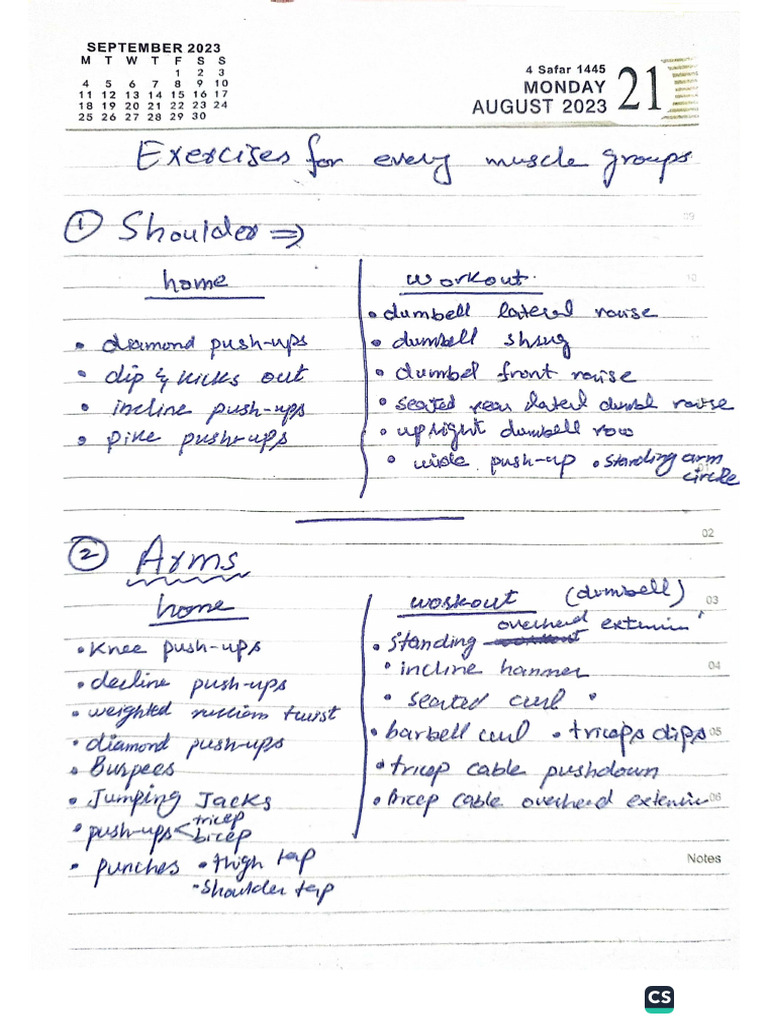Exercises For Every Muscle (By Dt. Muneeb) | PDF