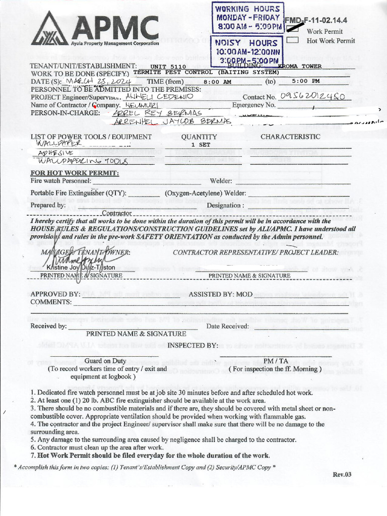Diaz Work-Permit - 032524 Wallpaper | PDF