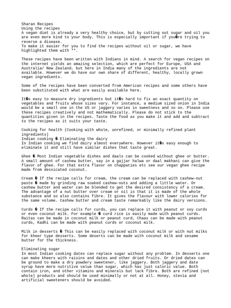 Sharan Recipes | PDF
