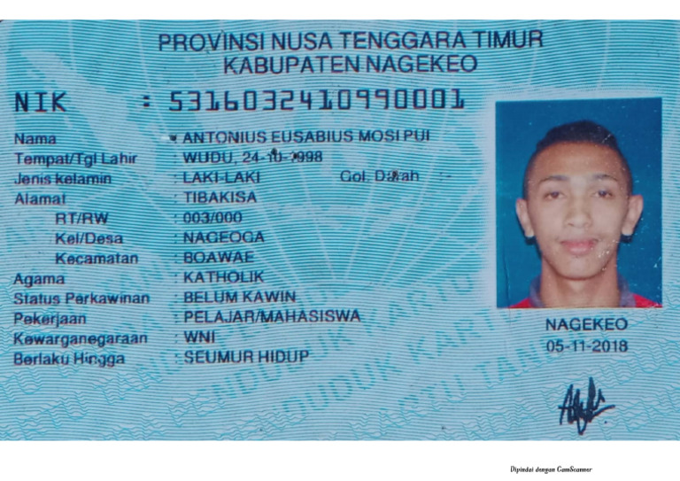 KTP Antonius Eusabius Mosi Pui 8A2 | PDF