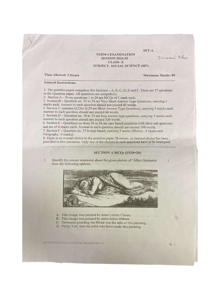 SST Question Paper | PDF