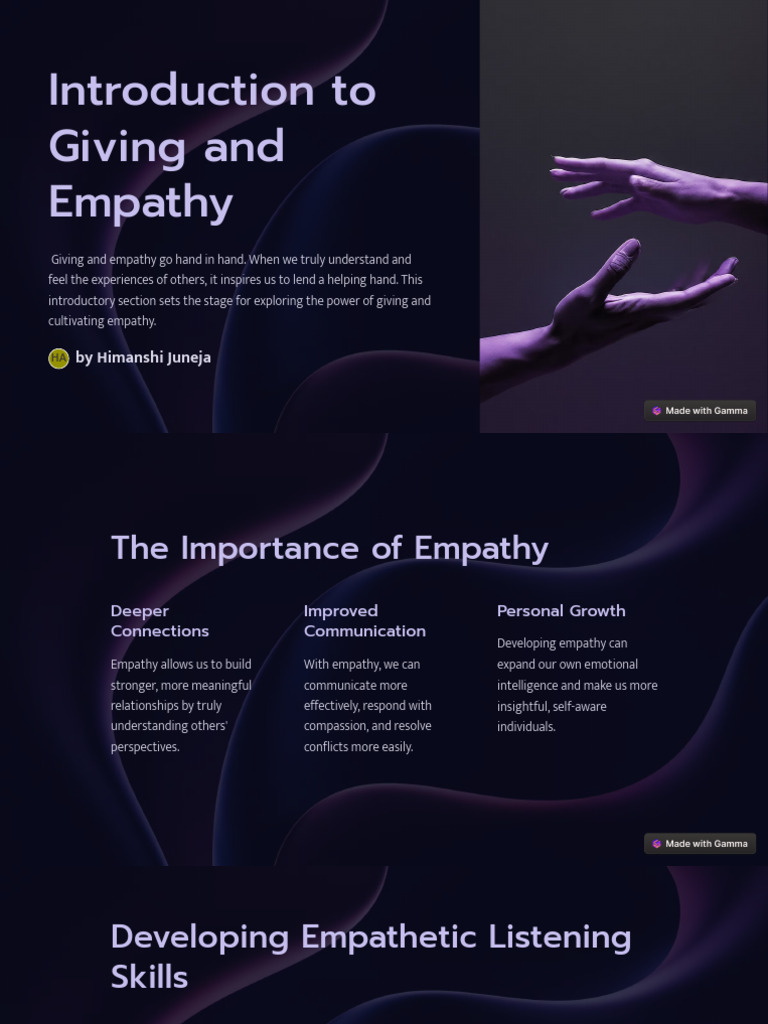 Introduction to Giving and Empathy | PDF