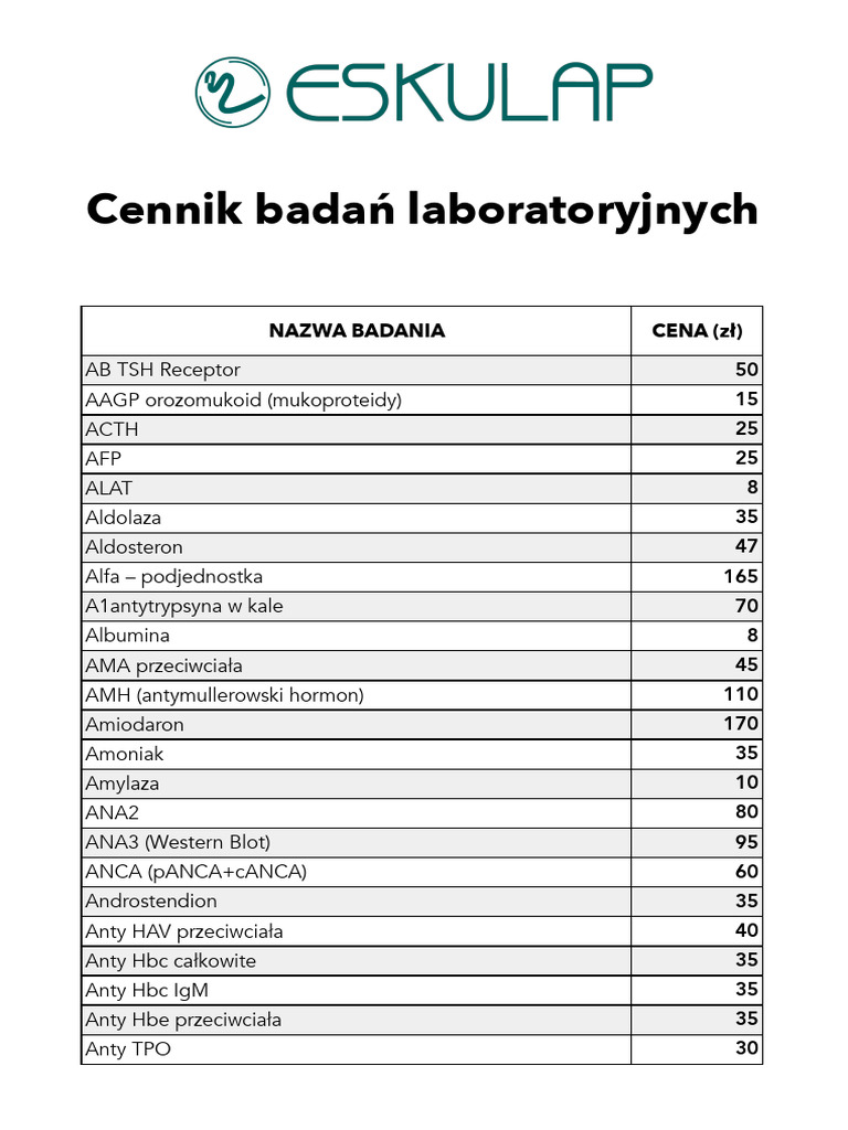 Cennik Badan | PDF