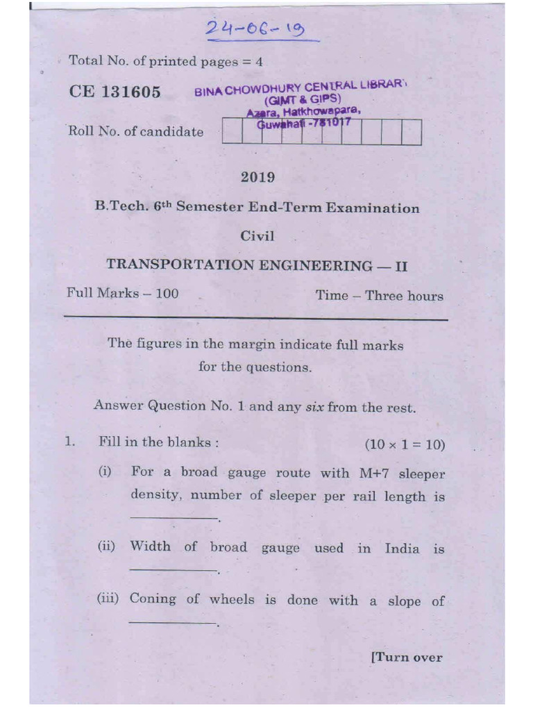 TRansportation Engineering-II | PDF