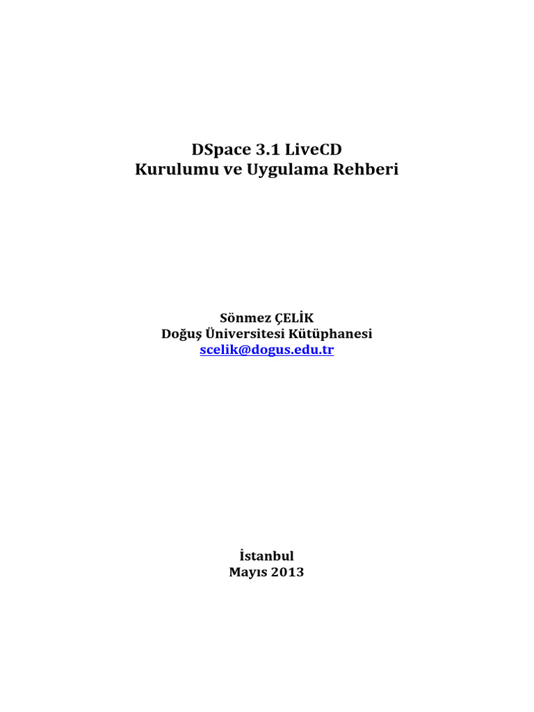 DSpace Kurulum Uygulama 31 | PDF