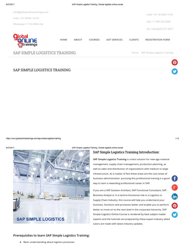 SAP Simple Logistics - NUTSHELL | PDF