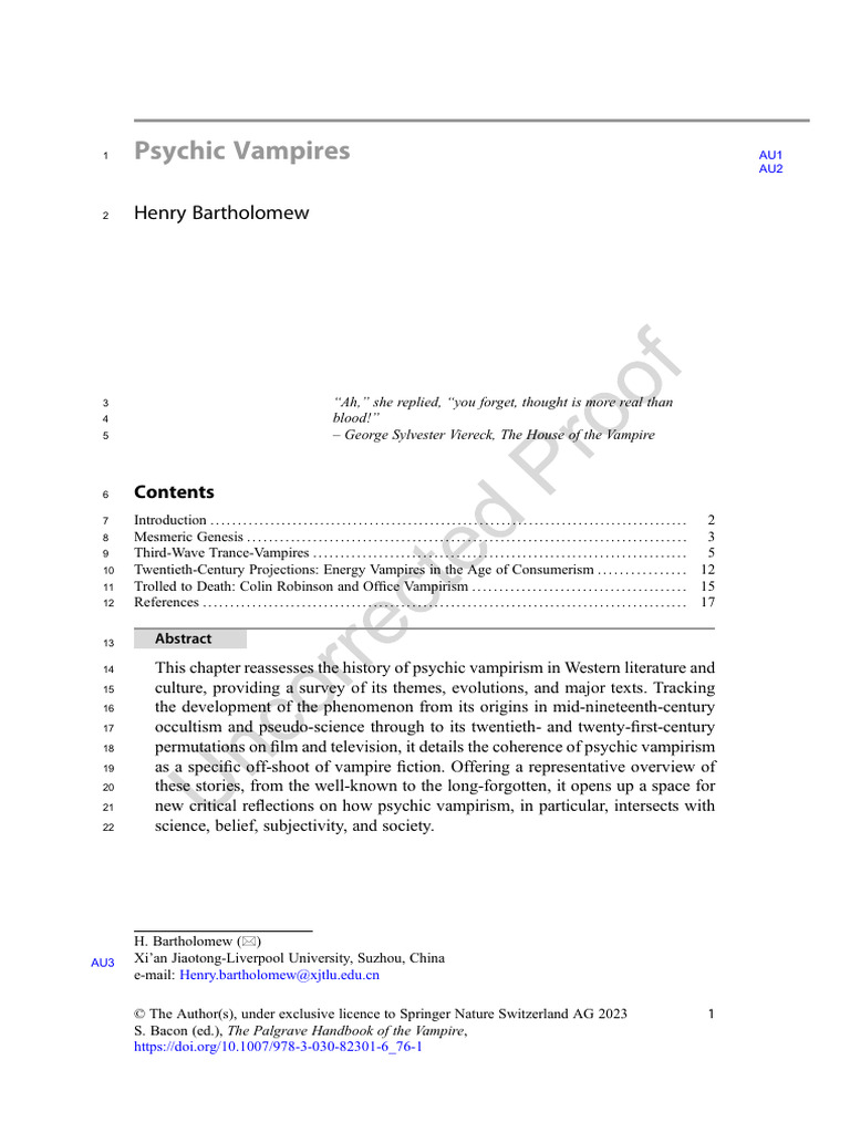 Psychic Vampires | PDF