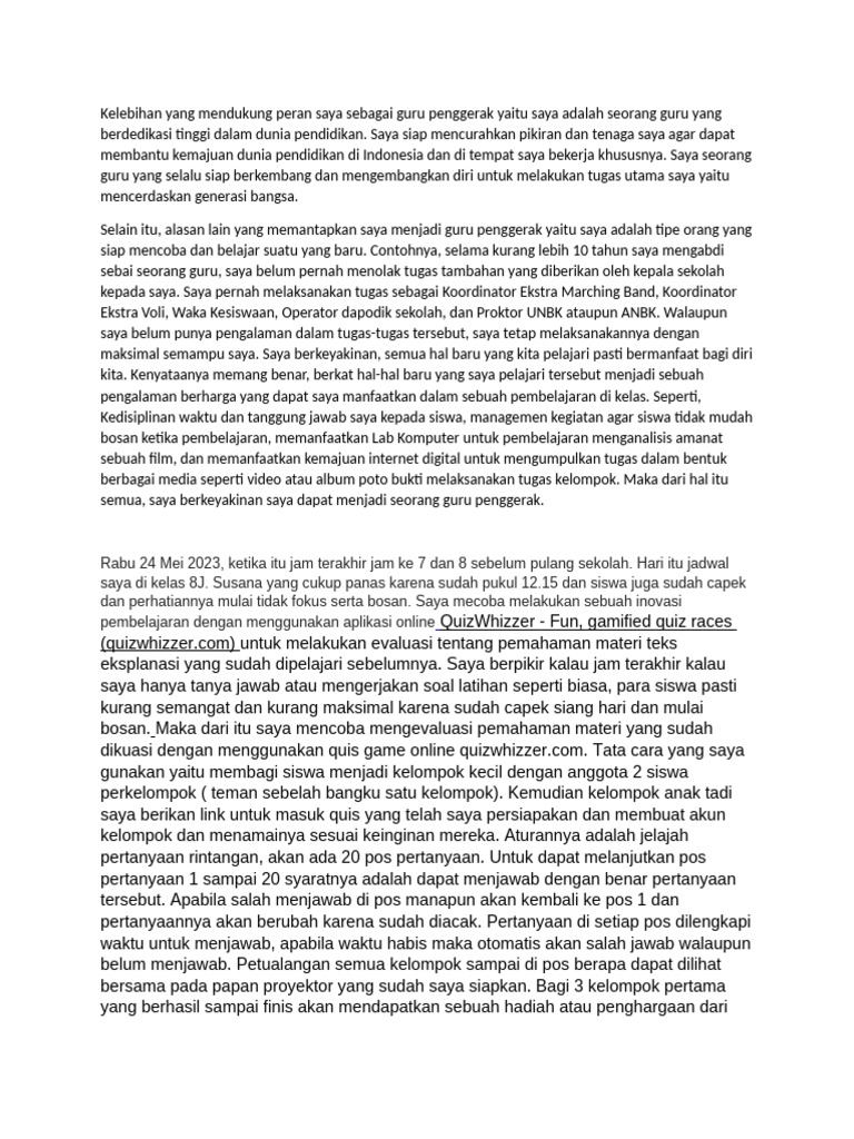 Kelebihan Yang Mendukung Peran Saya Sebagai Guru Penggerak Yaitu Saya Adalah Seorang Guru Yang ...