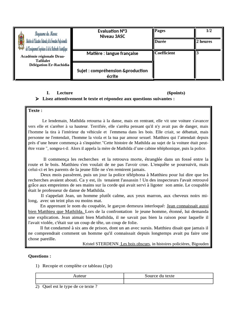 Eval 3 Sem 2 3ASC | PDF