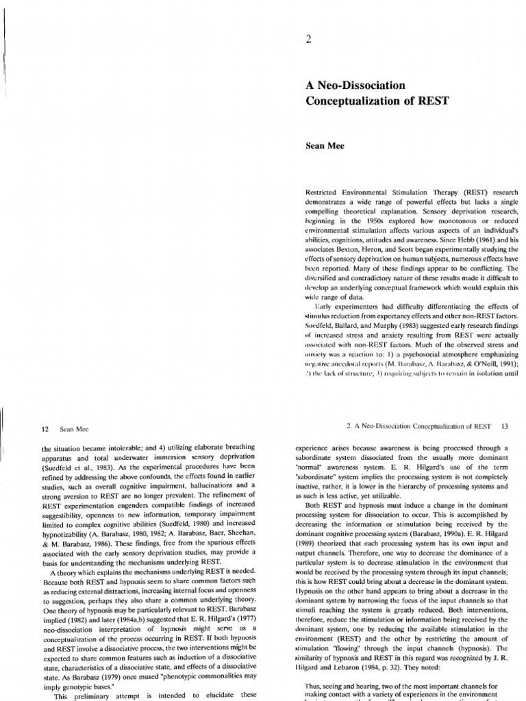 Neo-Dissociation Conceptualization - Mee | PDF