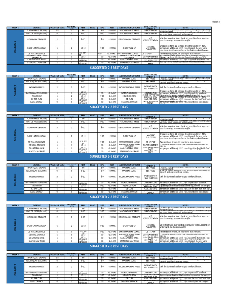 Workout Program | PDF