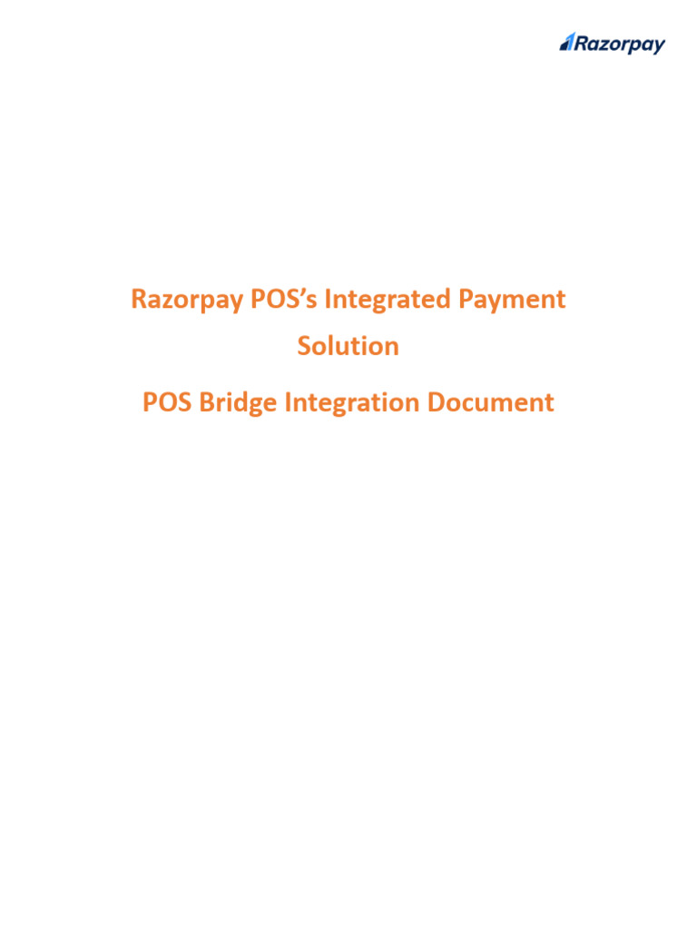 Razorpay POS' S Integrated Payment Solution - POS Bridge | PDF