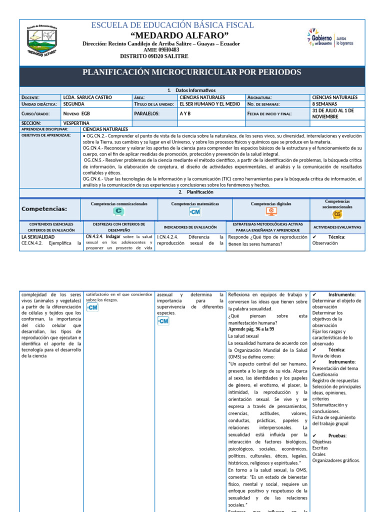 Ldca. Saruca Noveno Segunda Unidad | PDF