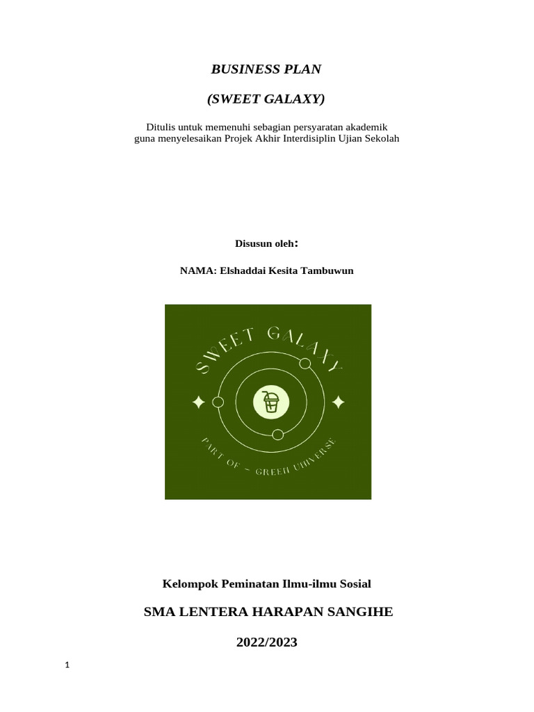 Proposal Business Plan ''Sweet - Galaxy'' Product | PDF | Career & Growth