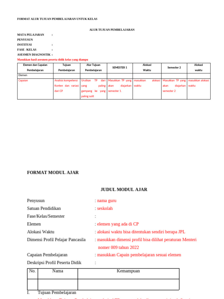 Format ATP Dan Modul | PDF