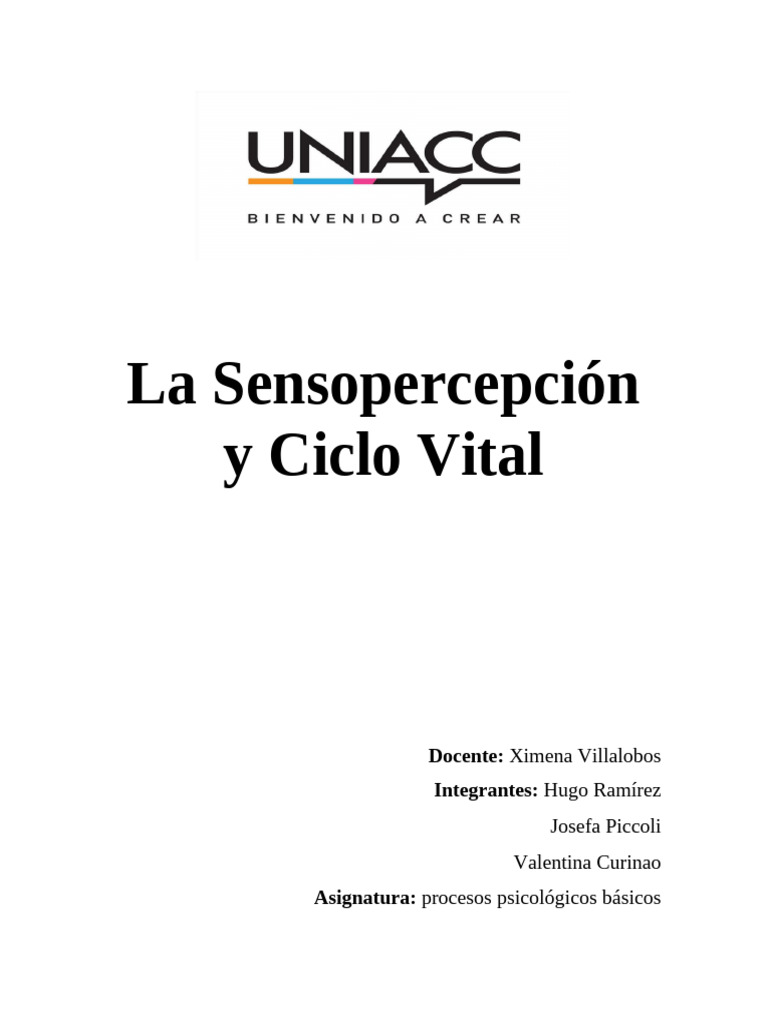 Ensayo (Sensopercepcion y Ciclo Vital) | PDF