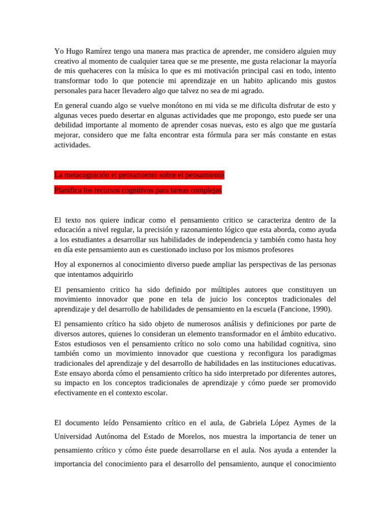 Informe Aprendizaje | PDF