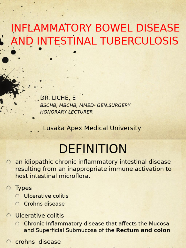 Inflammatory Bowel Disease and Intestinal Tuberculosis: Lusaka Apex ...