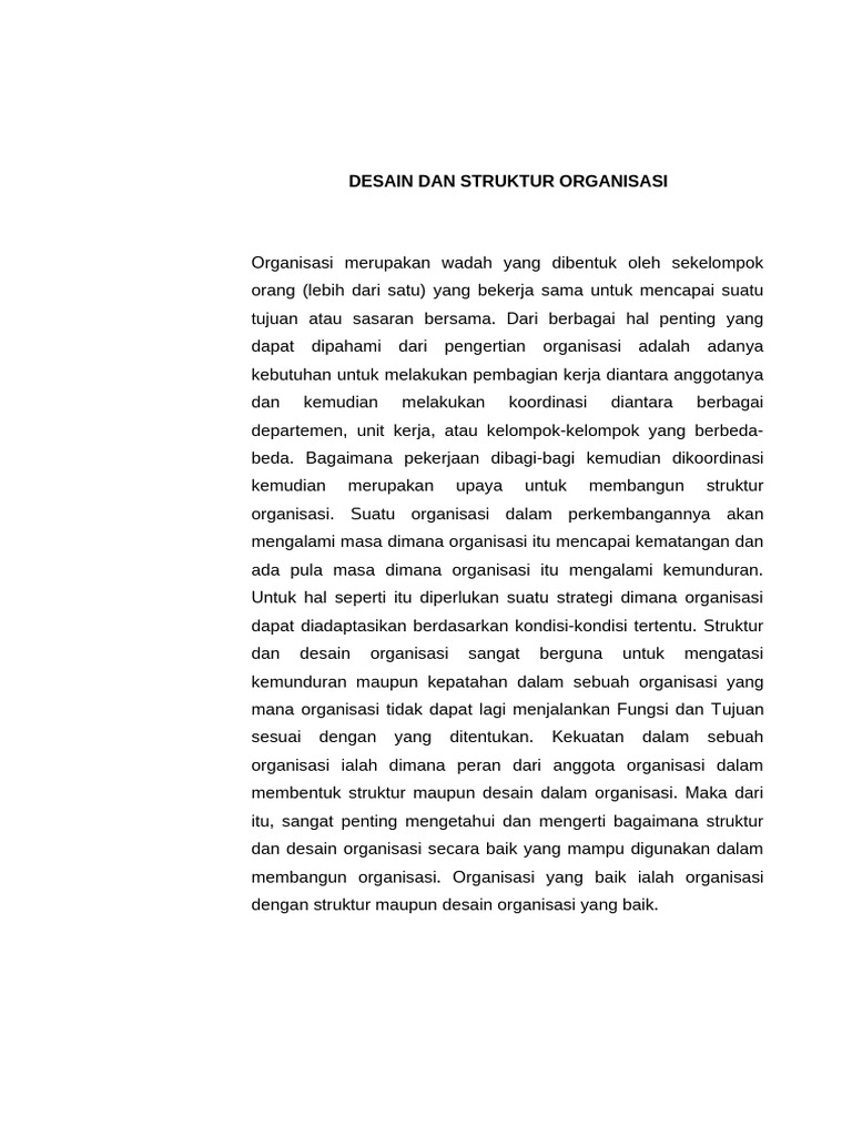 Desain dan Struktur Organisasi Efektif | PDF