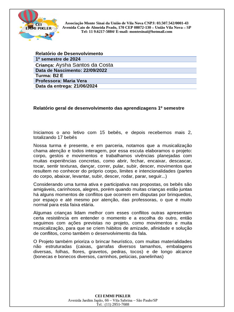 Relatório Aysha 4 | PDF