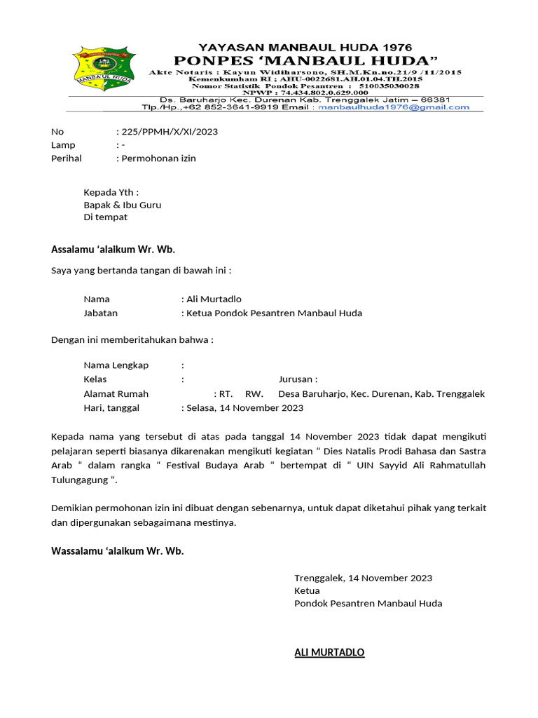 Surat Izin PPMH Kosongan | PDF