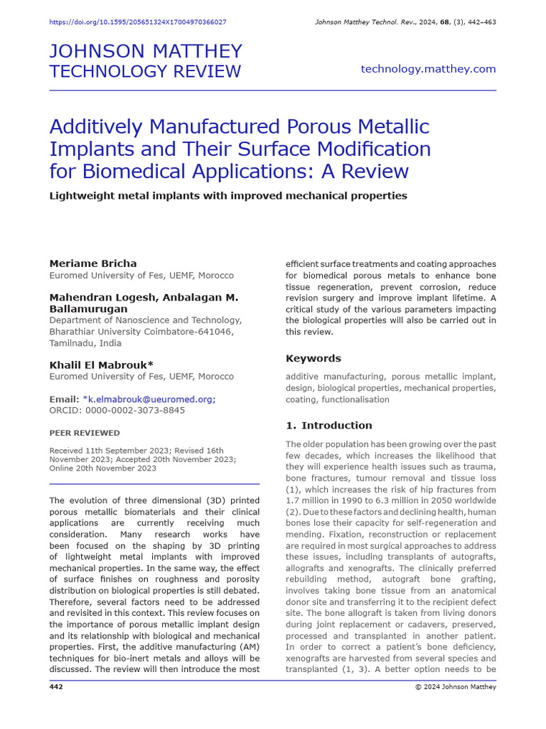 Review M. Bricha Coronoa | PDF | Implant (Medicine) | Porosity