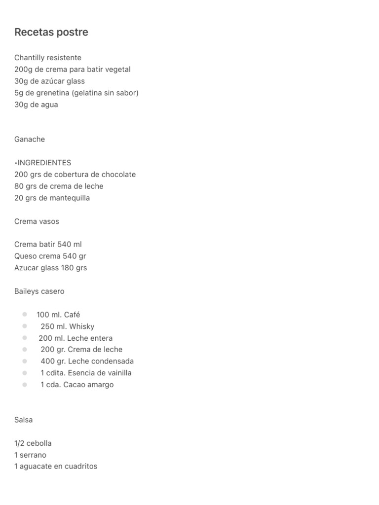 Recetas Postre | PDF