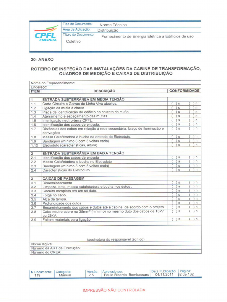 Roteiro de Inspeção | PDF