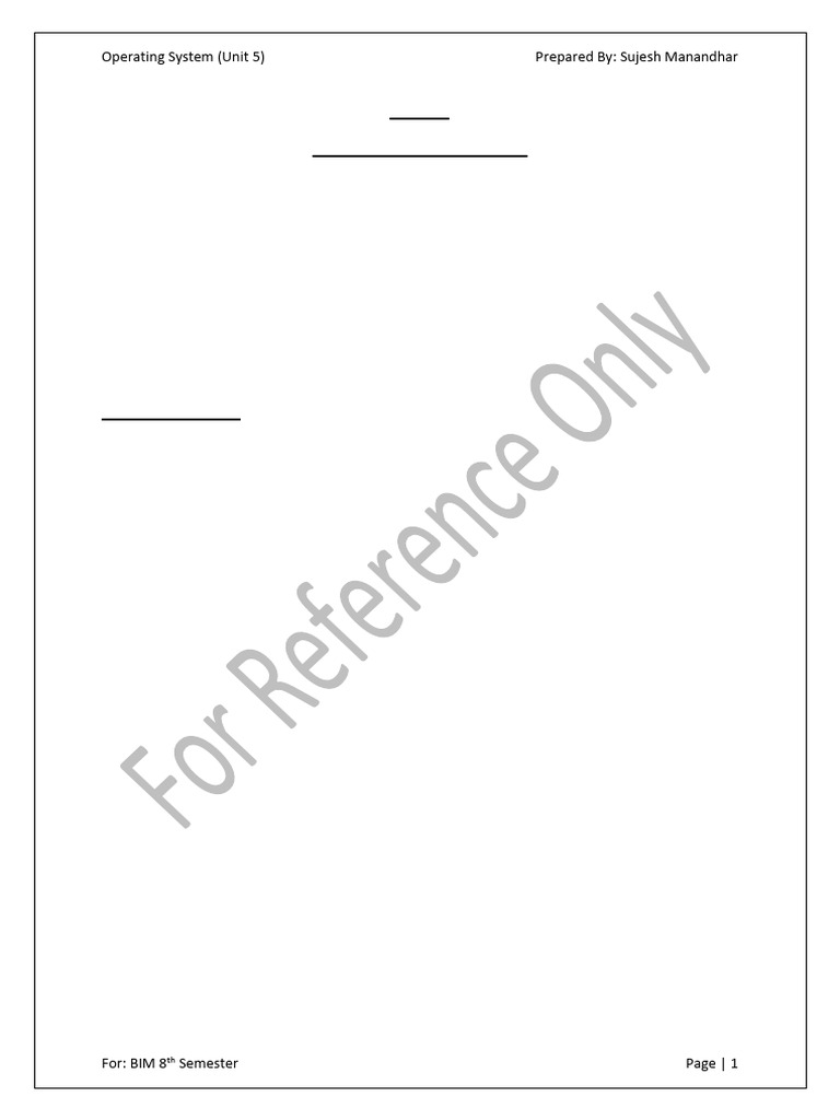 OS (Unit 5) | PDF