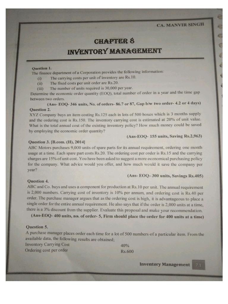 Inventory Management Pdf