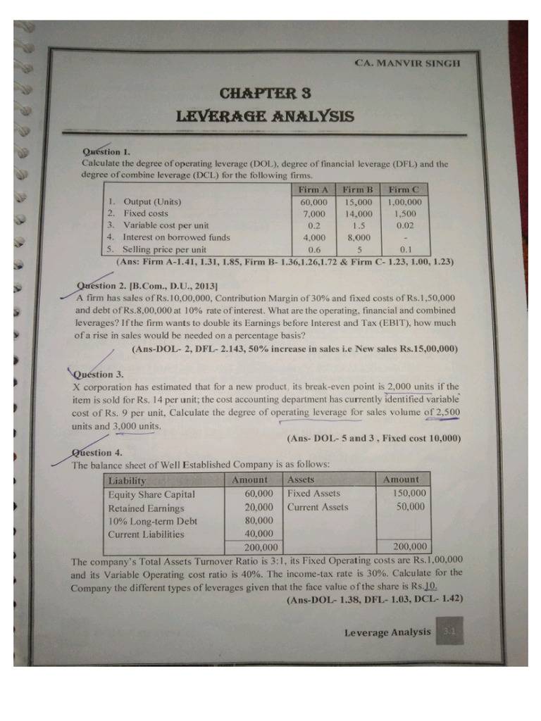 Leverage Analysis | PDF
