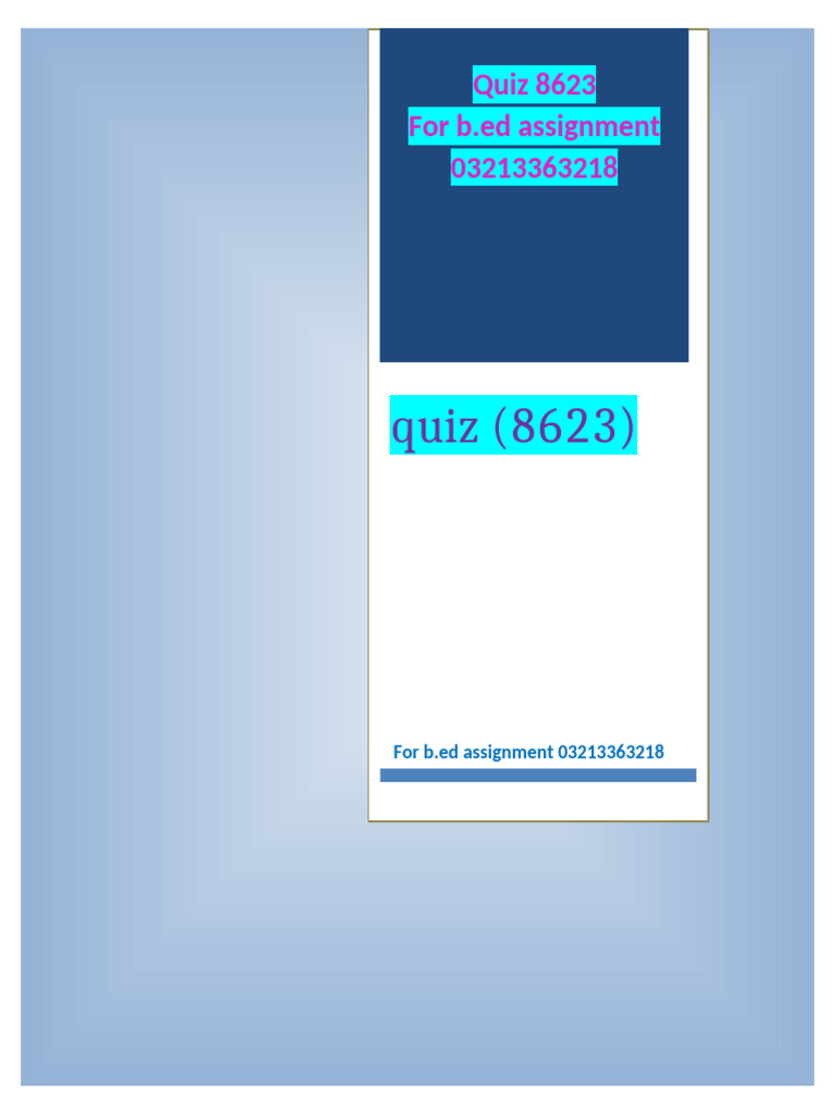 Quiz 8623 | PDF