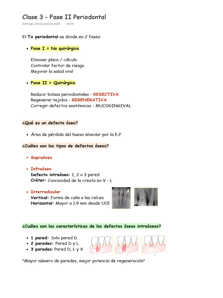 Clase 3 - Fase II Periodontal | PDF