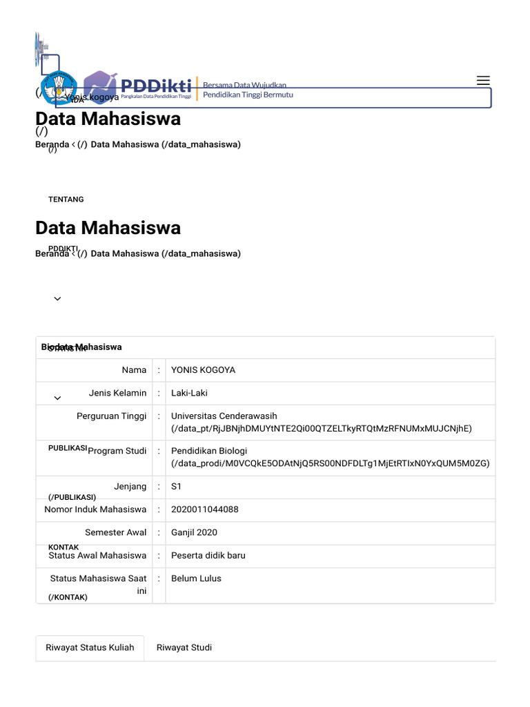 PDDikti - Pangkalan Data Pendidikan Tinggi | PDF