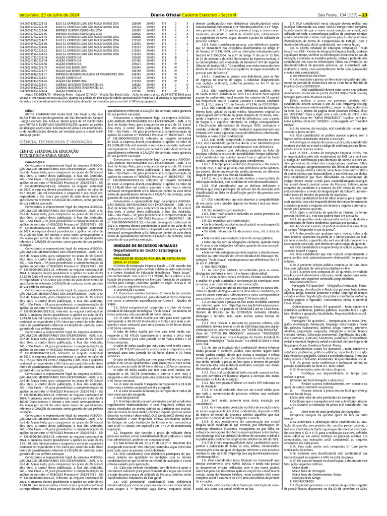 Edital de Abertura - DOE | PDF